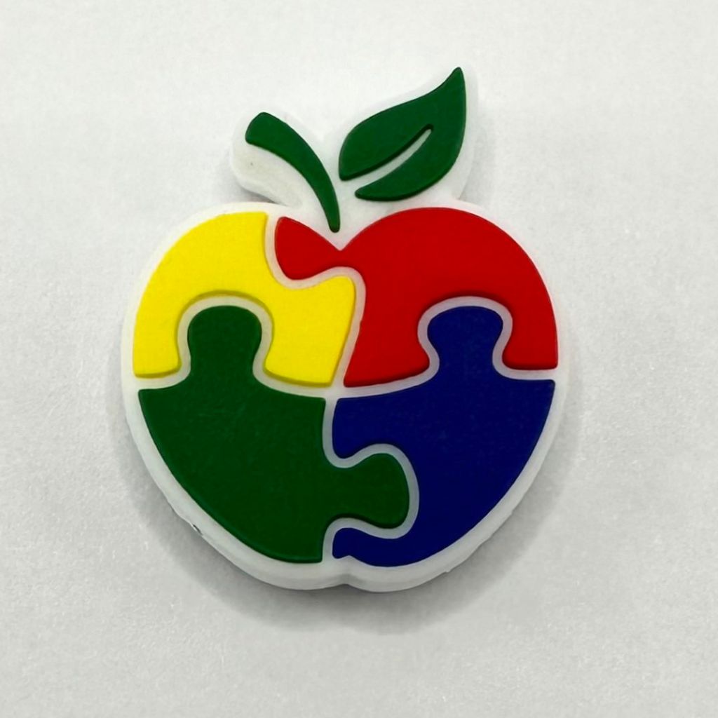 Colorful Apple Jigsaw Puzzle Autism Education Silicone Focal Beads ...