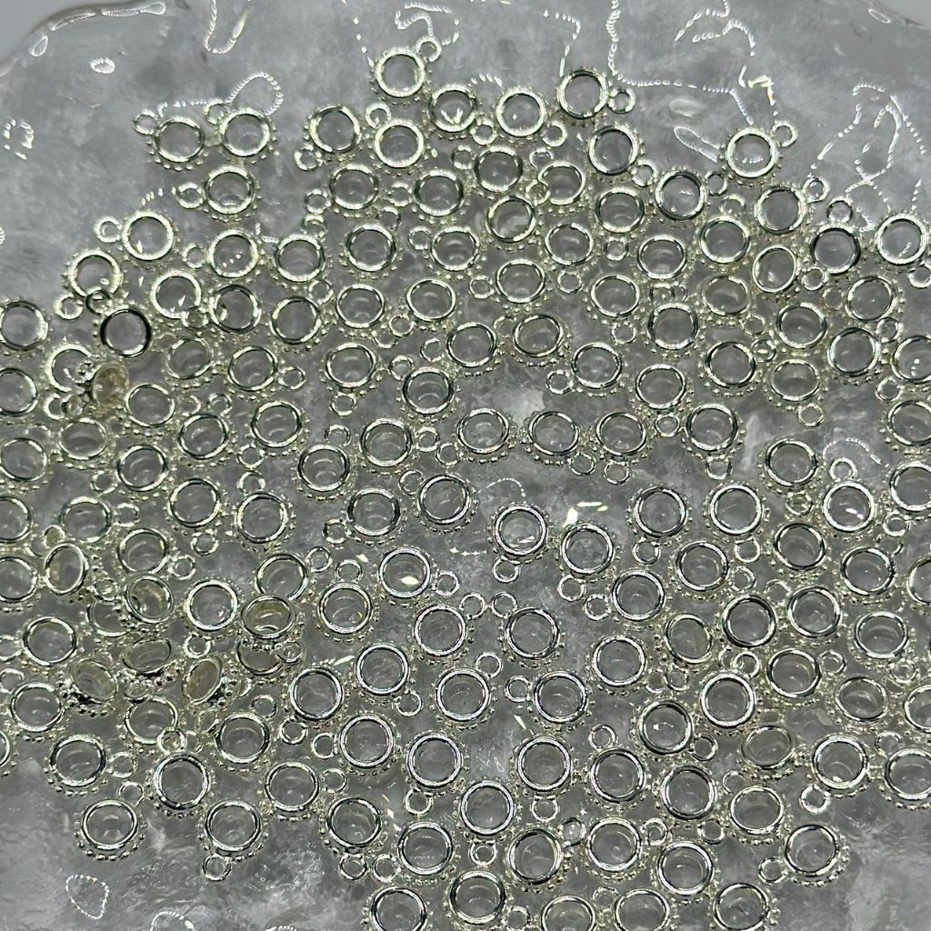 Silver & Golden Metal Beads Alloy Pearl Texture Bails, 7MM Wide ...