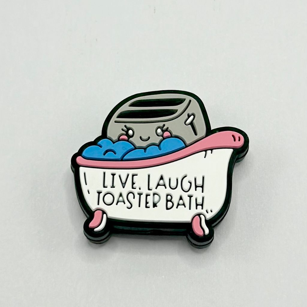 Bathtub with Text "Live Laugh Toaster Bath" Silicone Focal Beads ...