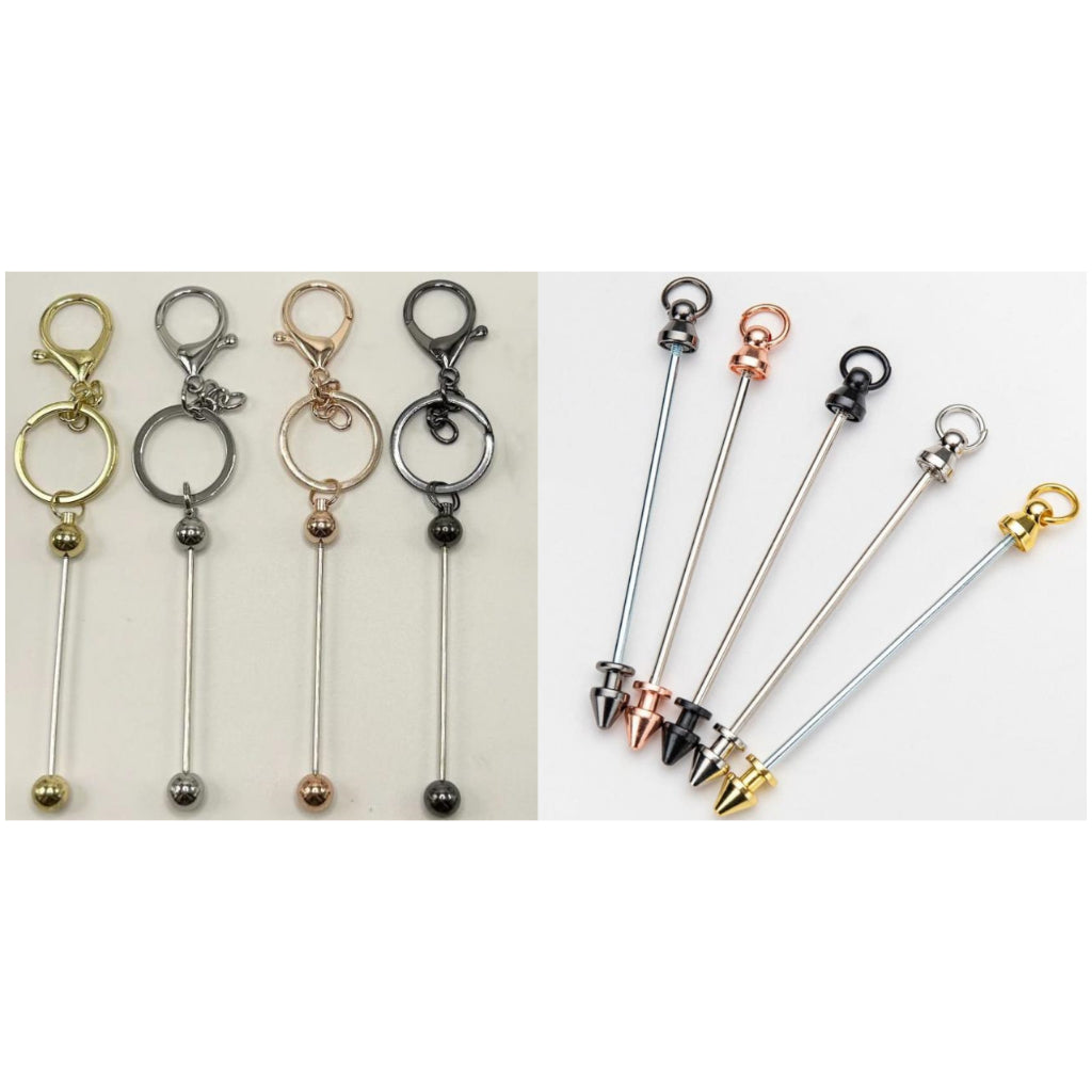 Beadable Keychains with Bar II Bullet Head DIY Metal Beadable Bar for ...