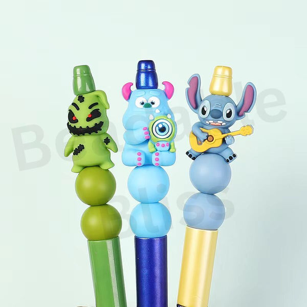 Silicone Focal Beads 3D Cute Smiling Monster Toy Series with Big Eyes ...