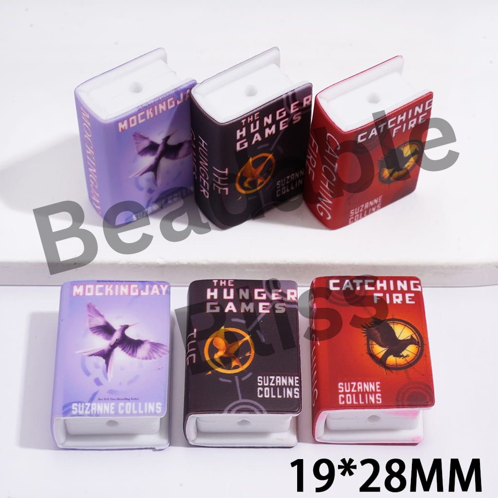 Silicone Focal Beads 3D Mini Book Fantasy Adventure Novel Theme Random ...