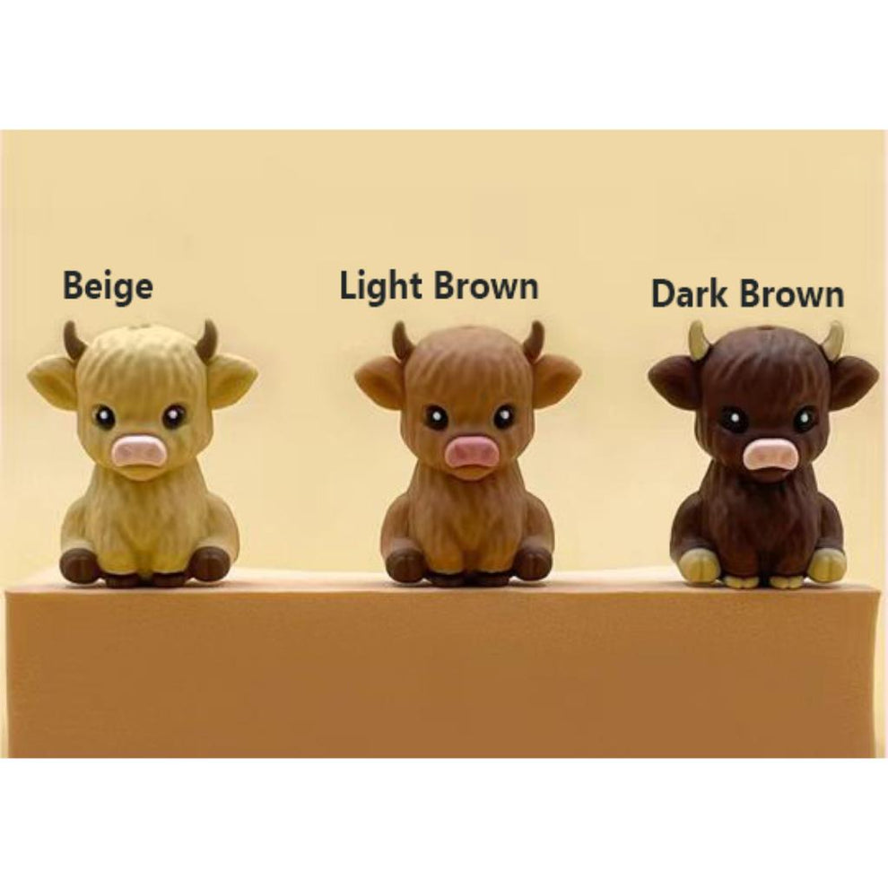 Cow Beads, 3D Adorable Highland Cow Calves, Silicone Focal Beads ...