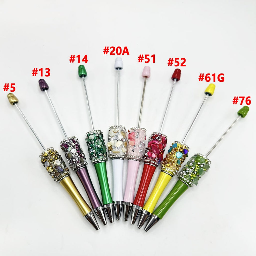 Beadable Pens with Cone Shape Rhinestones Small Pebbles Bubbbly Wraps ...