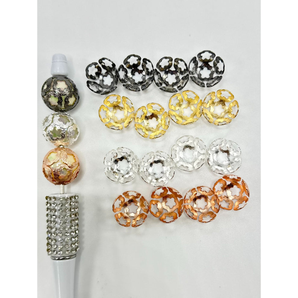 Metal Bumby Bead Cage Bead Cap for 16mm Beads in Five-petaled Flower S ...