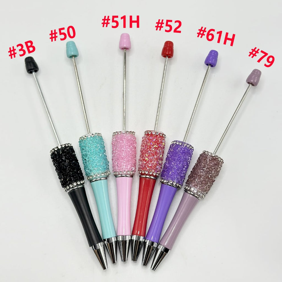 DIY Beadable Pen with Sugar Wrap Clear Rhinestone Chain in Solid Color ...