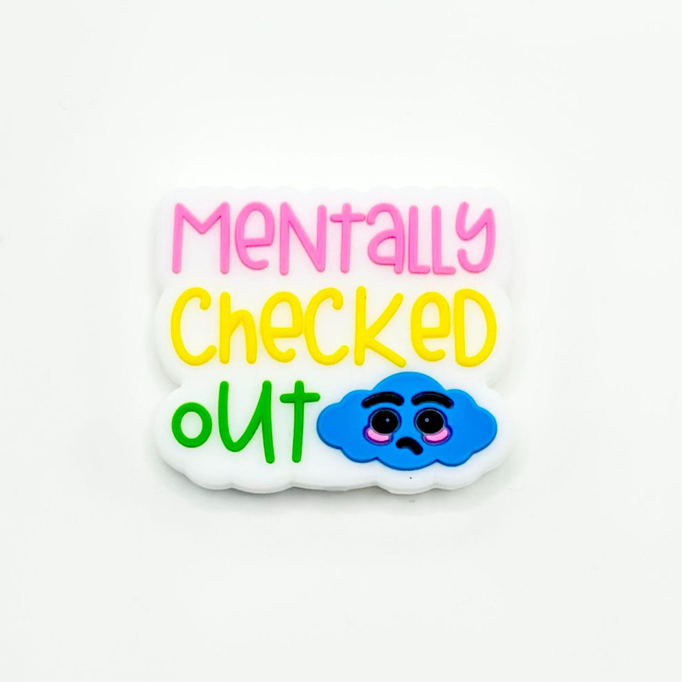 Mentally Checked Out Blue Cloud with Sad Face Silicone Focal Beads ...
