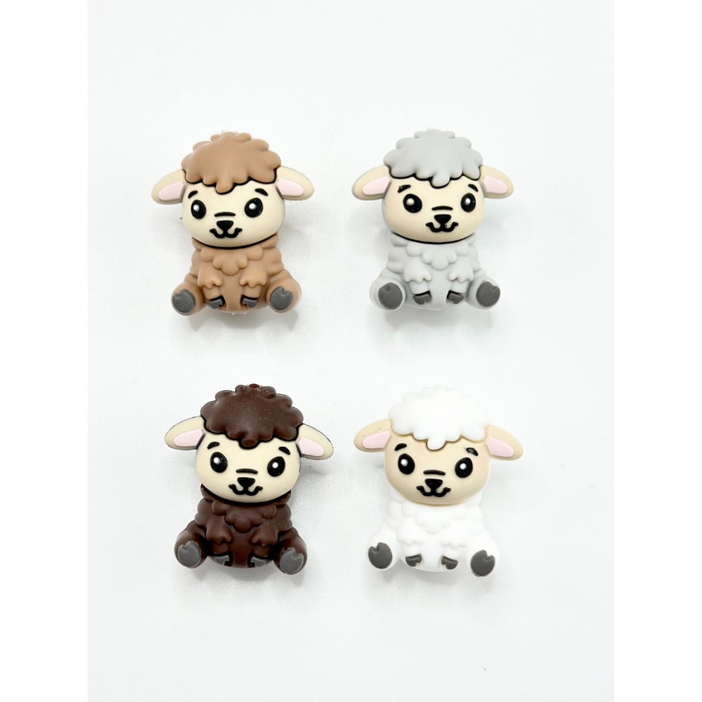 3D Cute Sheep Silicone Focal Beads – Beadable Bliss