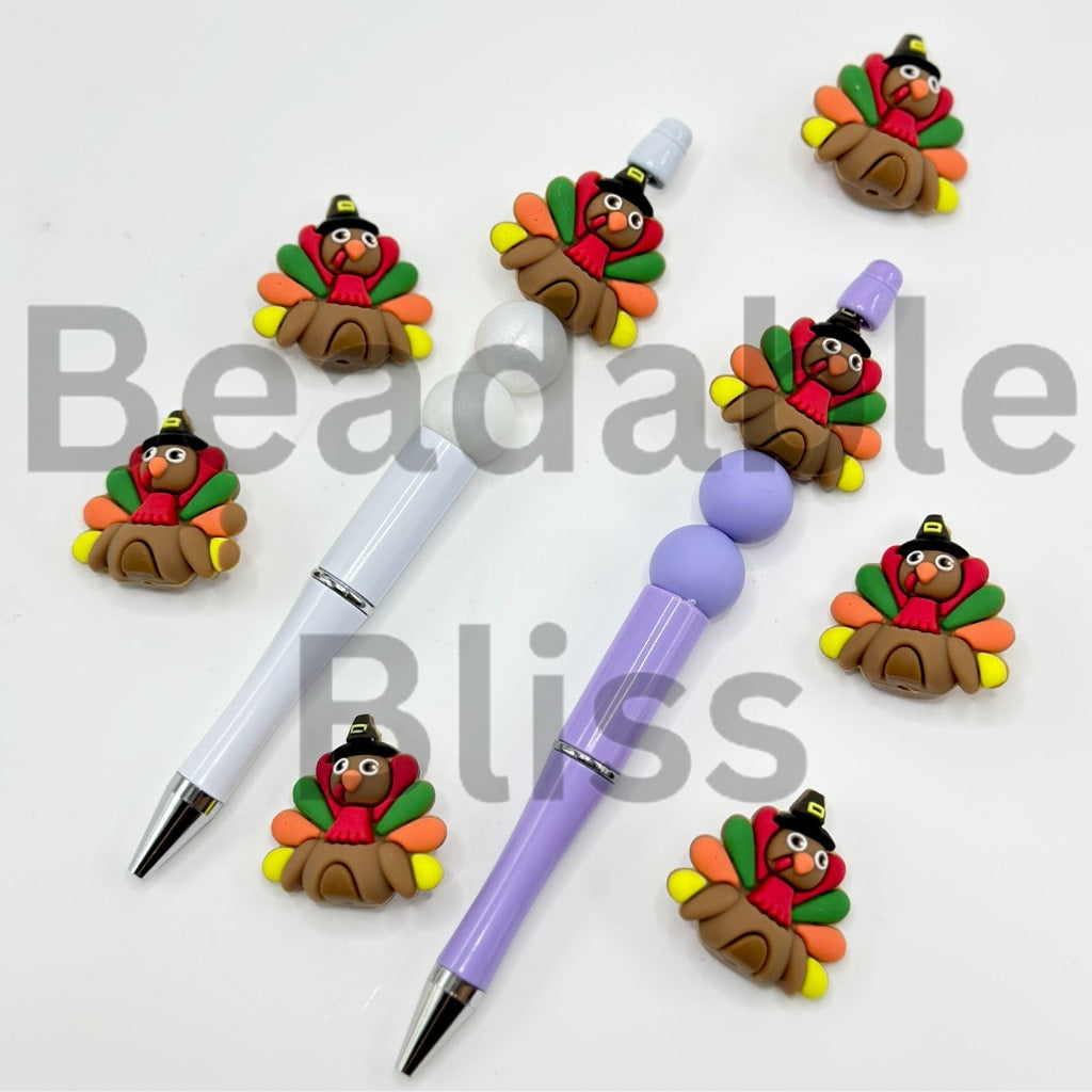 3D Vivid Thanksgiving Turkey Silicone Focal Beads – Beadable Bliss