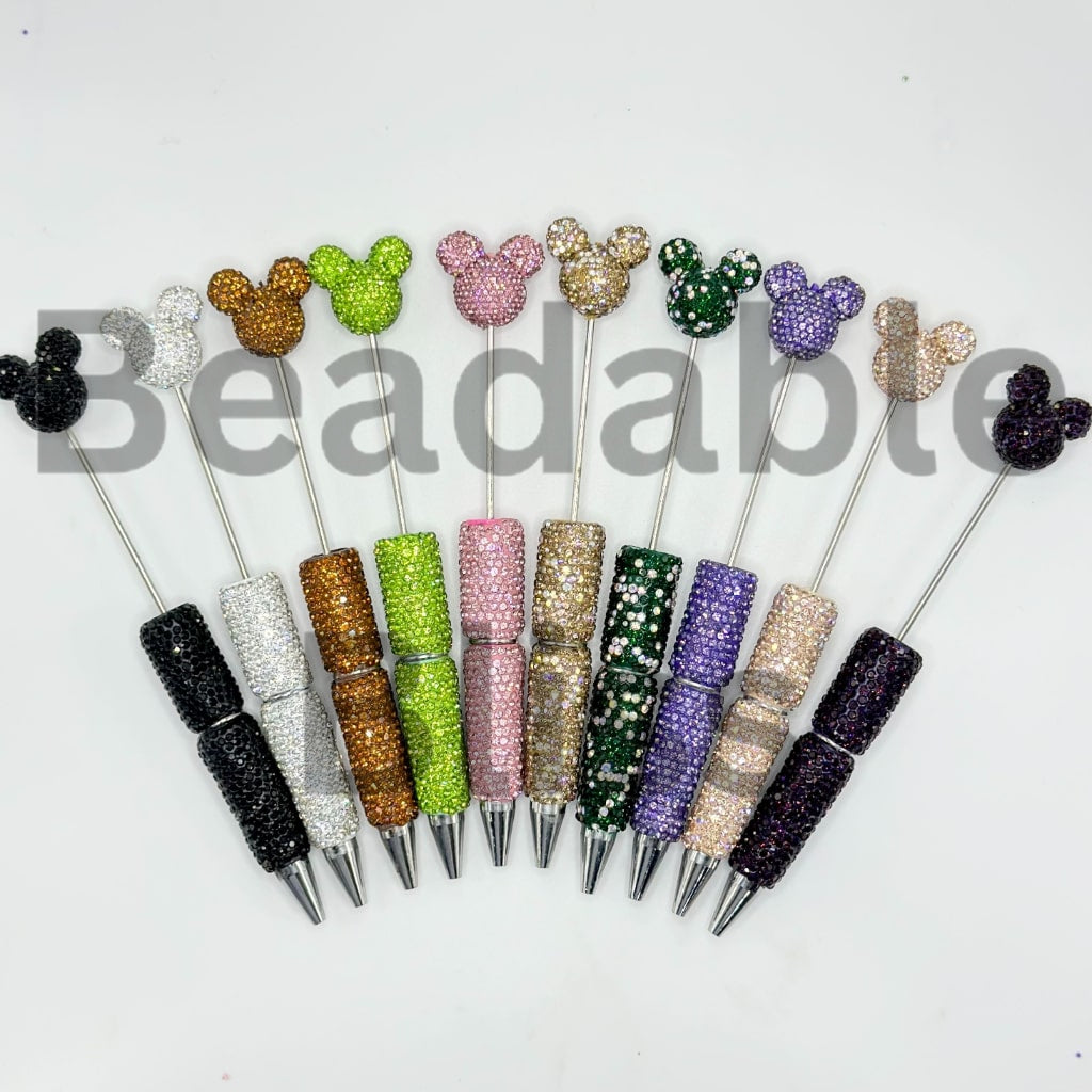 Beadable Pens with Clay Rhinestones Covered the Entire Pen with Mouse ...