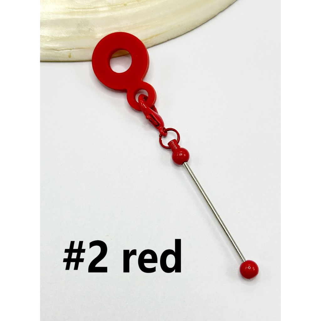 DIY Beadable Metal Bar for Keychains in Solid Color with Carabiner Hoo ...